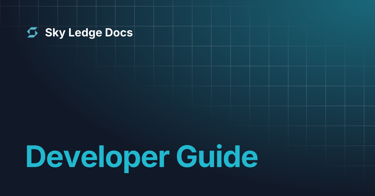 Developer Guide | Sky Ledge Docs