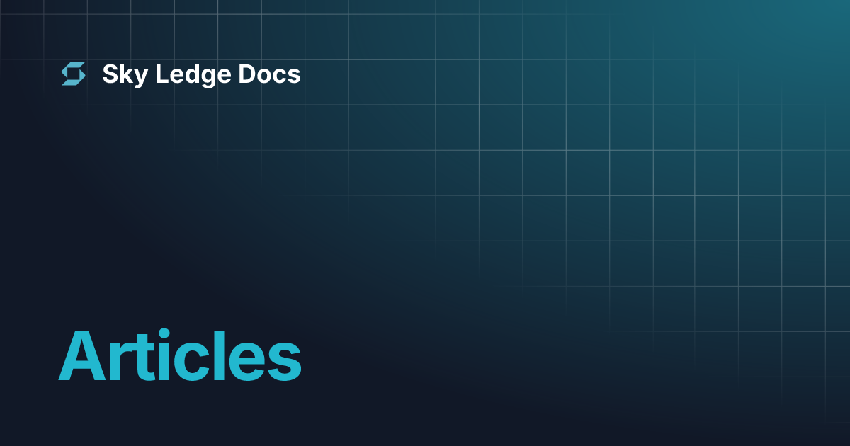 Articles | Sky Ledge Docs